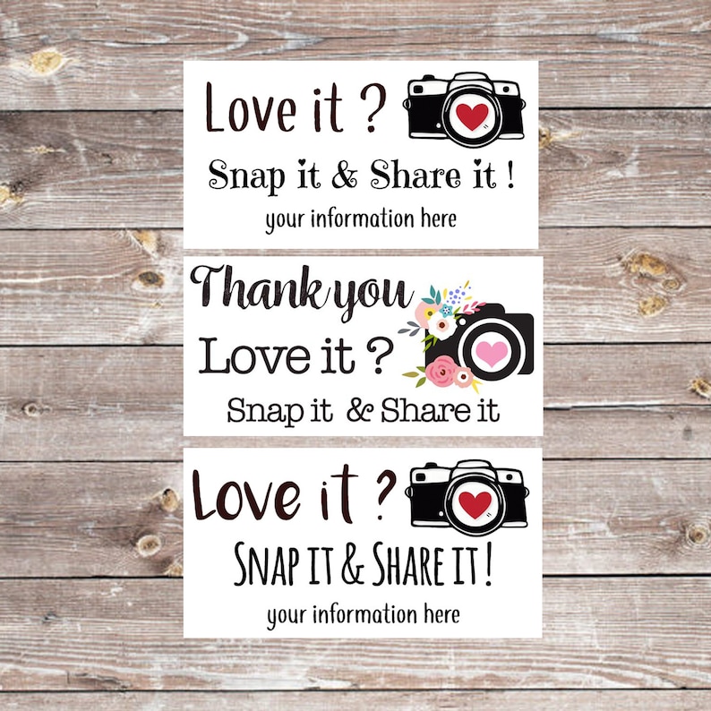Social Media Labels, Snap It and Shared It, Small Business Labels ...