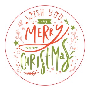 Merry Christmas Labels, Merry Christmas Stickers, Christmas Labels ...