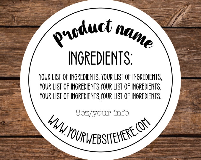 Ingredient Labels - Etsy