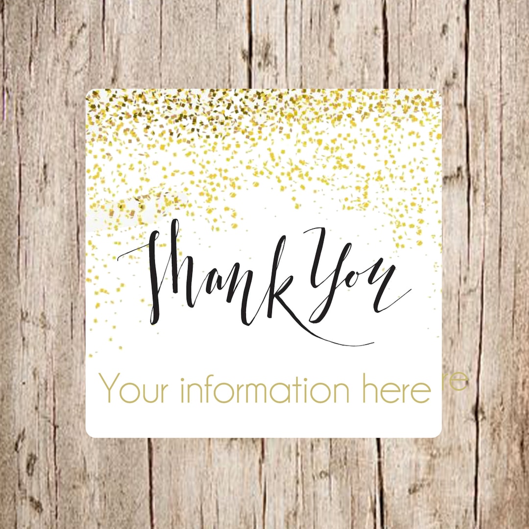 Custom Thank You Stickers, Square Packaging Labels - Etsy