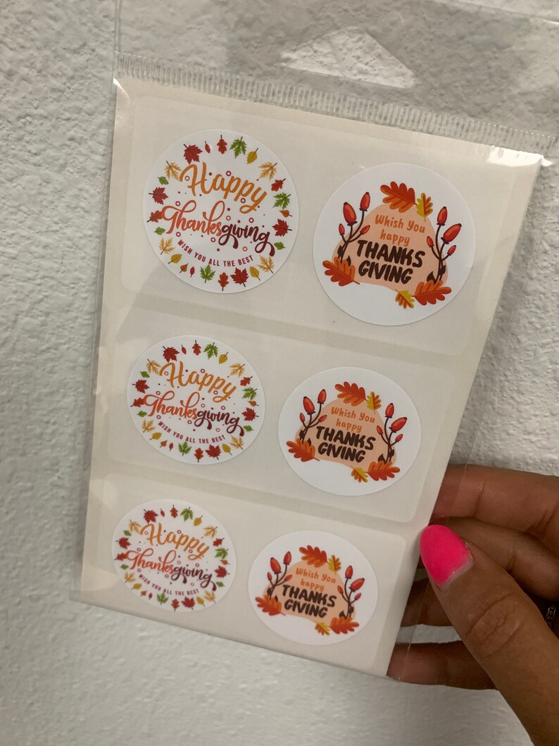 Thanksgiving Labels 24 Labels per Pack Thanksgiving - Etsy