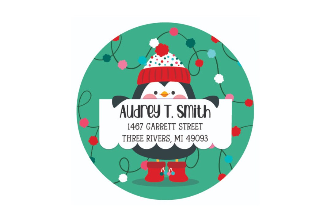 Circle Cute Christmas Stickers, Christmas Labels, Custom Christmas ...