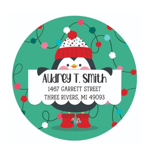 Circle Cute Christmas Stickers, Christmas Labels, Custom Christmas ...