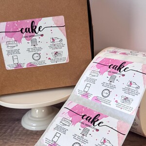 Printed Cake Care Instruction Labels, Glossy Stickers - Etsy