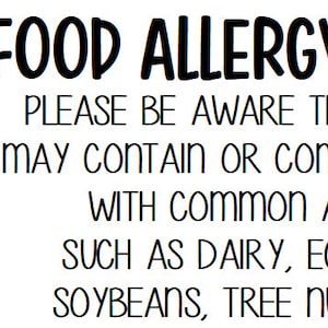 Allergen Labels,allergen Sticker,foodallergy Labels,foodallergy ...
