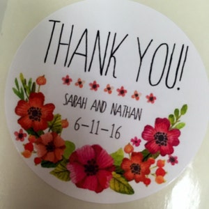 Circle Thank You Stickers Custom Stickers Custom Labels Thanks You ...