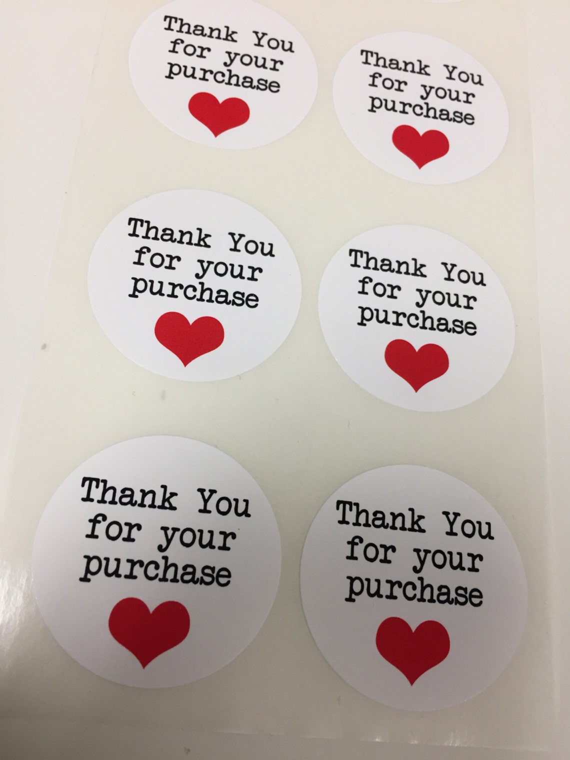 Thank you for your purchase stickers Heart Thank you sticker | Etsy