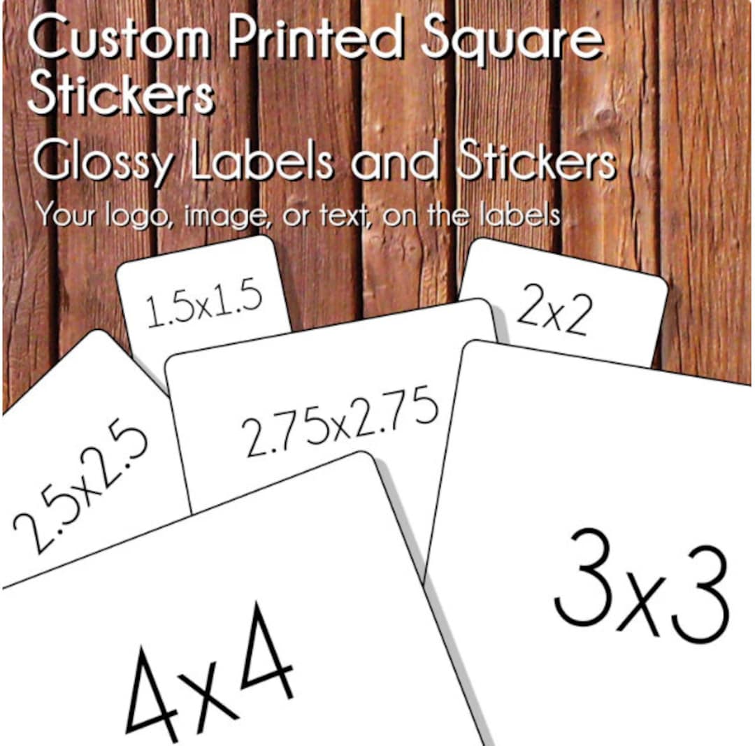 Custom Square Logo Stickers, Semi-gloss Labels - Etsy