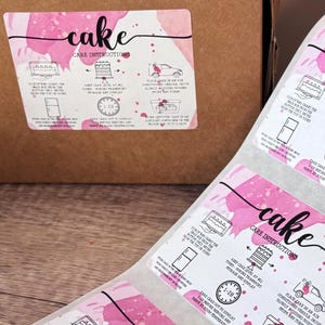 Printed Cake Care Instruction Labels, Glossy Stickers - Etsy