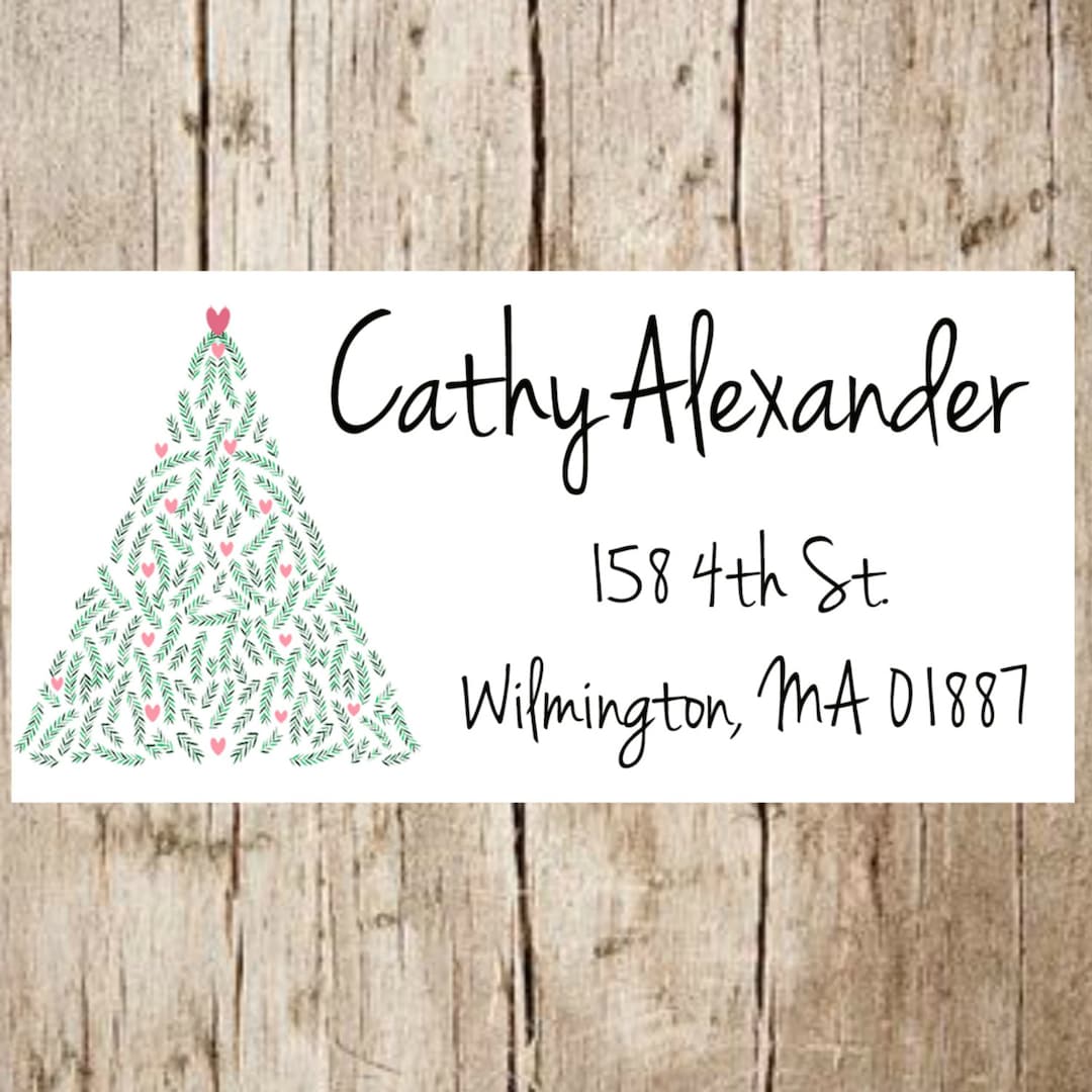 Christmas Tree Return Address Labels: Custom Holiday Stickers - Etsy