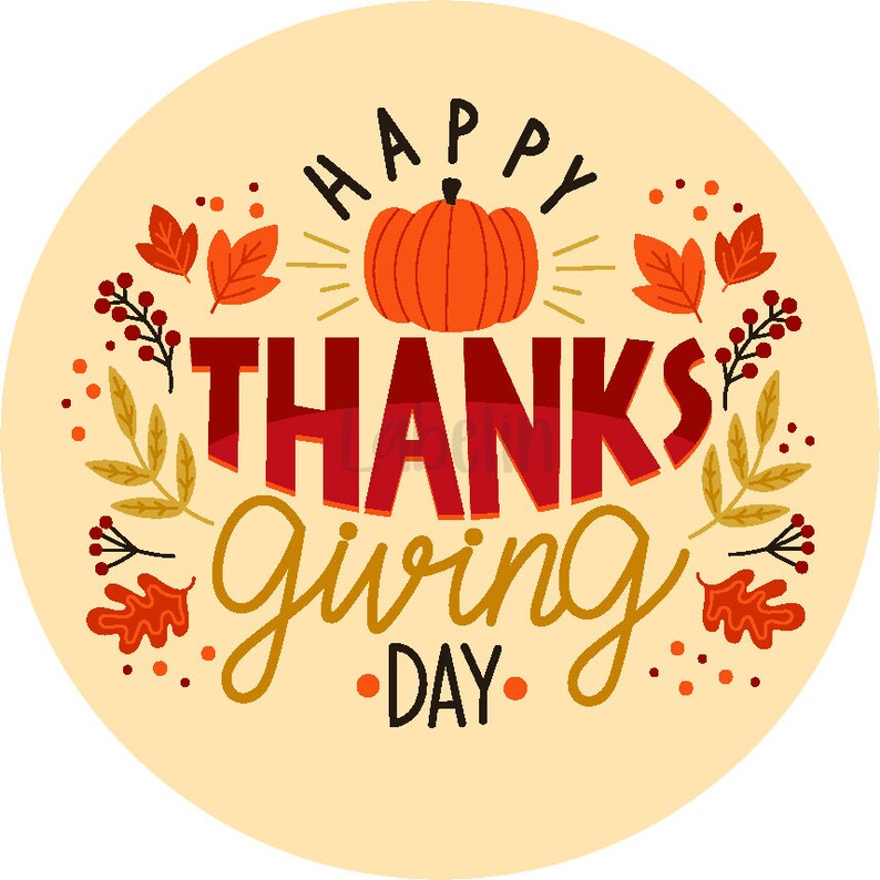 Happy Thanksgiving Stickers, Fall Leaves, 2 Inch Circle - Etsy