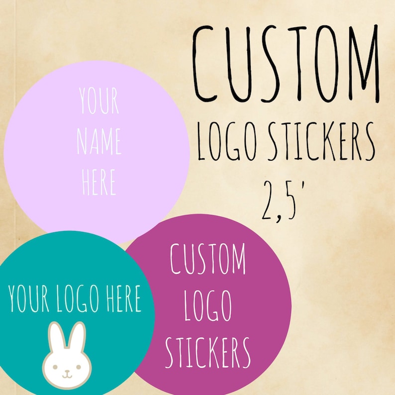 Logo Stickers Circle Stickers product Labels25 Rounded - Etsy