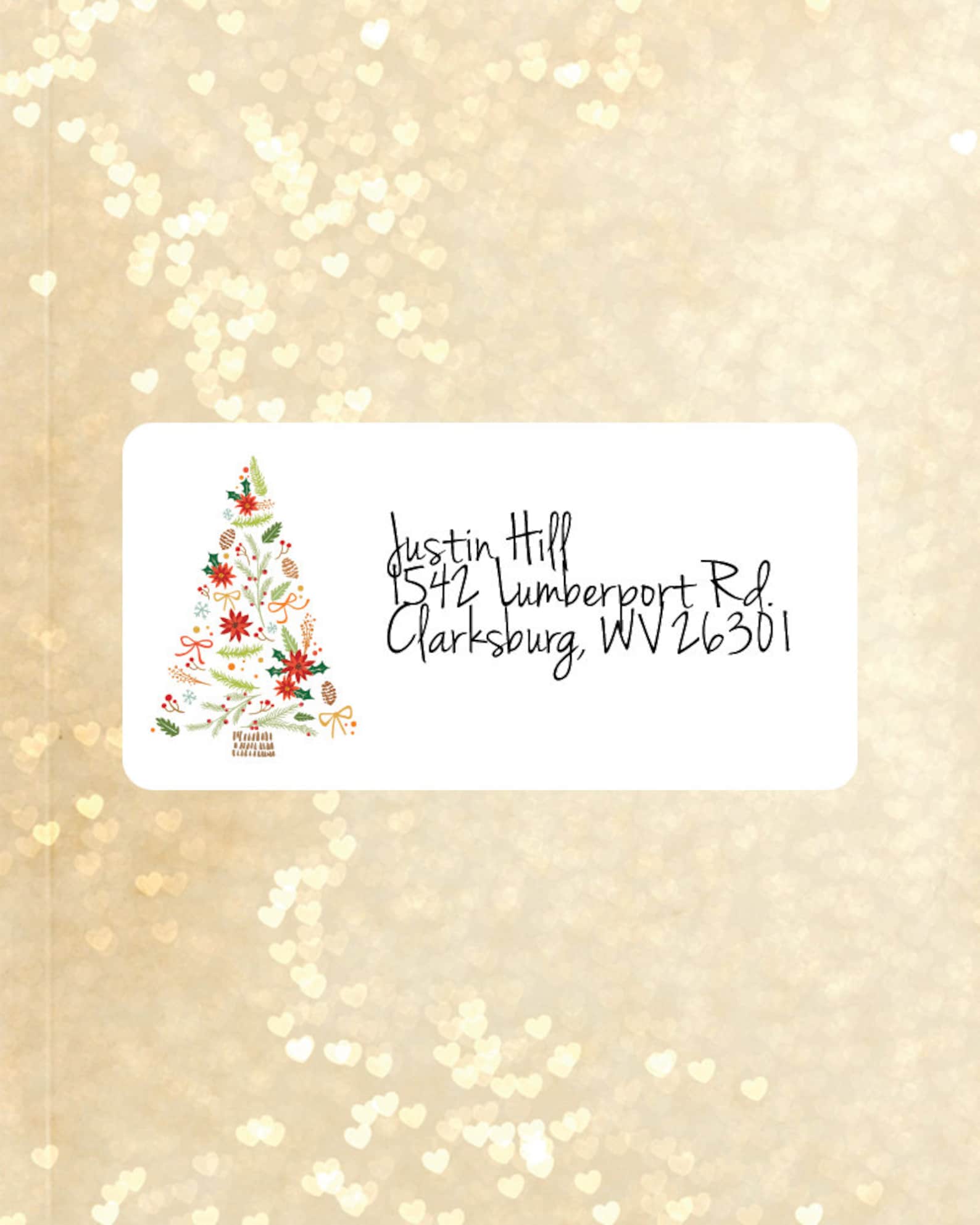 Christmas Return Address Label Label Stickercustom Christmas | Etsy