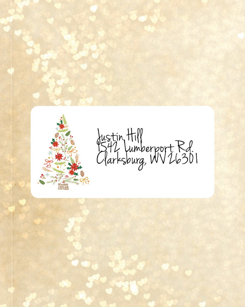 Christmas Return Address Label, Label Sticker,custom Christmas Return ...