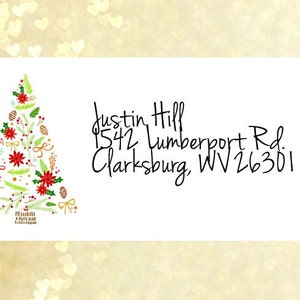 Christmas Return Address Label, Label Sticker,custom Christmas Return ...