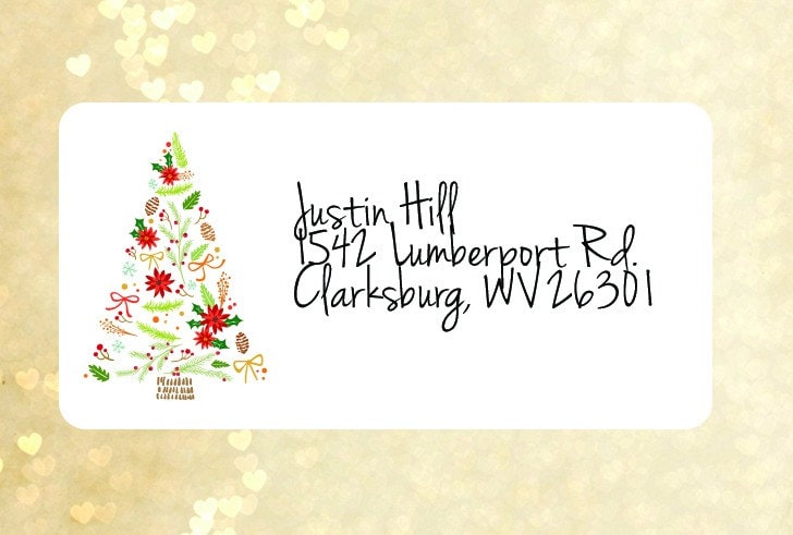 Christmas Return Address Label, Label Sticker,custom Christmas Return ...