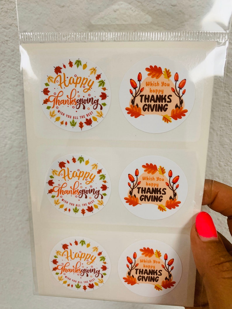 Thanksgiving Labels, 24 Labels per Pack, Thanksgiving Stickers, Holiday ...