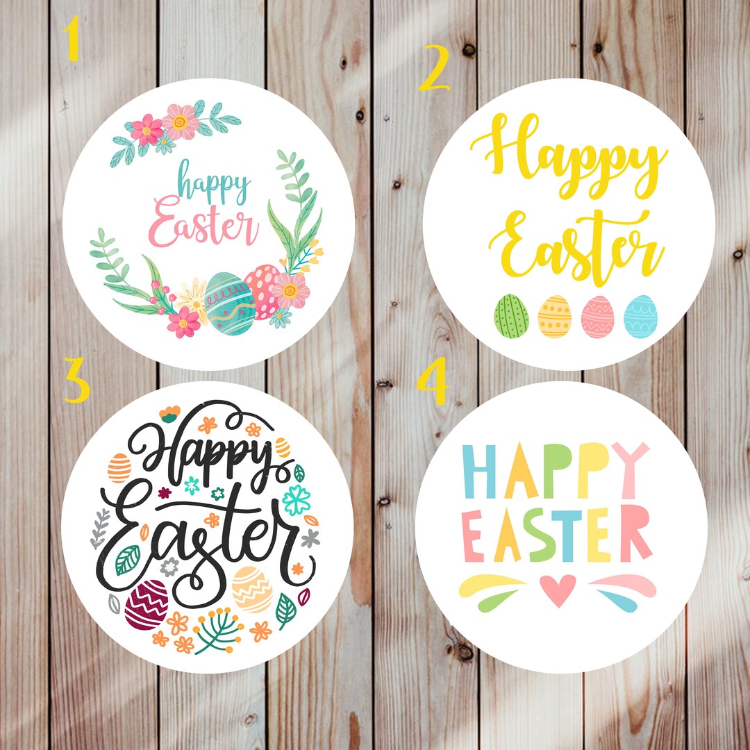 Happy Easter Labels, Happy Easter Stickers, Cute Easter Labels, Easter ...