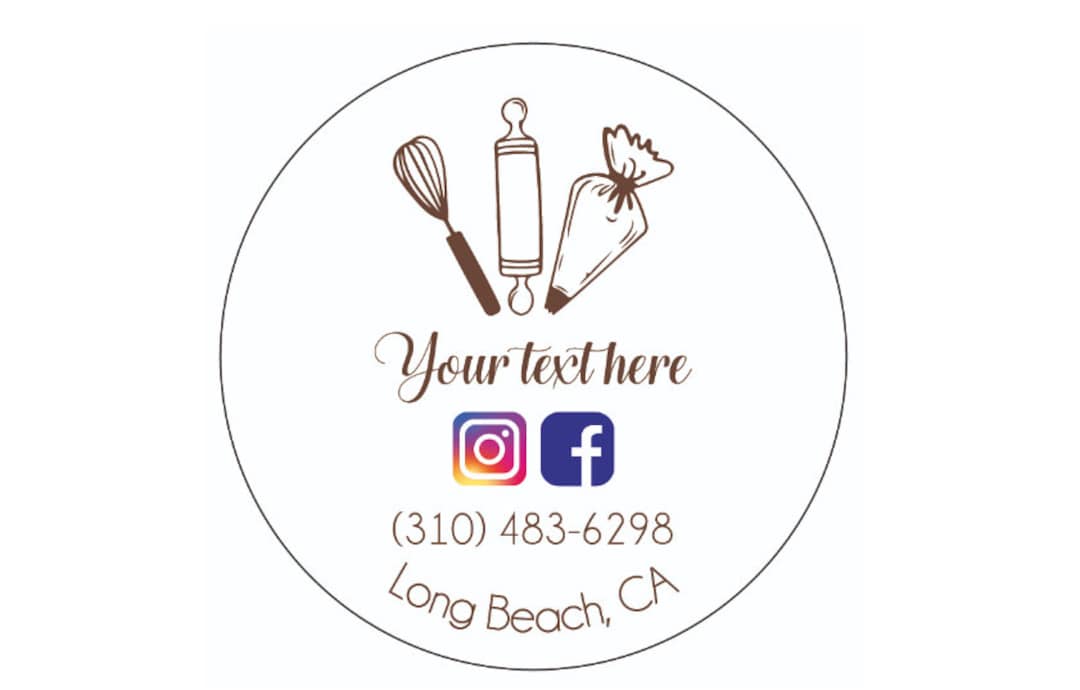 Circle Bakery Stickers, Bakery Labels, Baking Stickers, Baking Labels ...