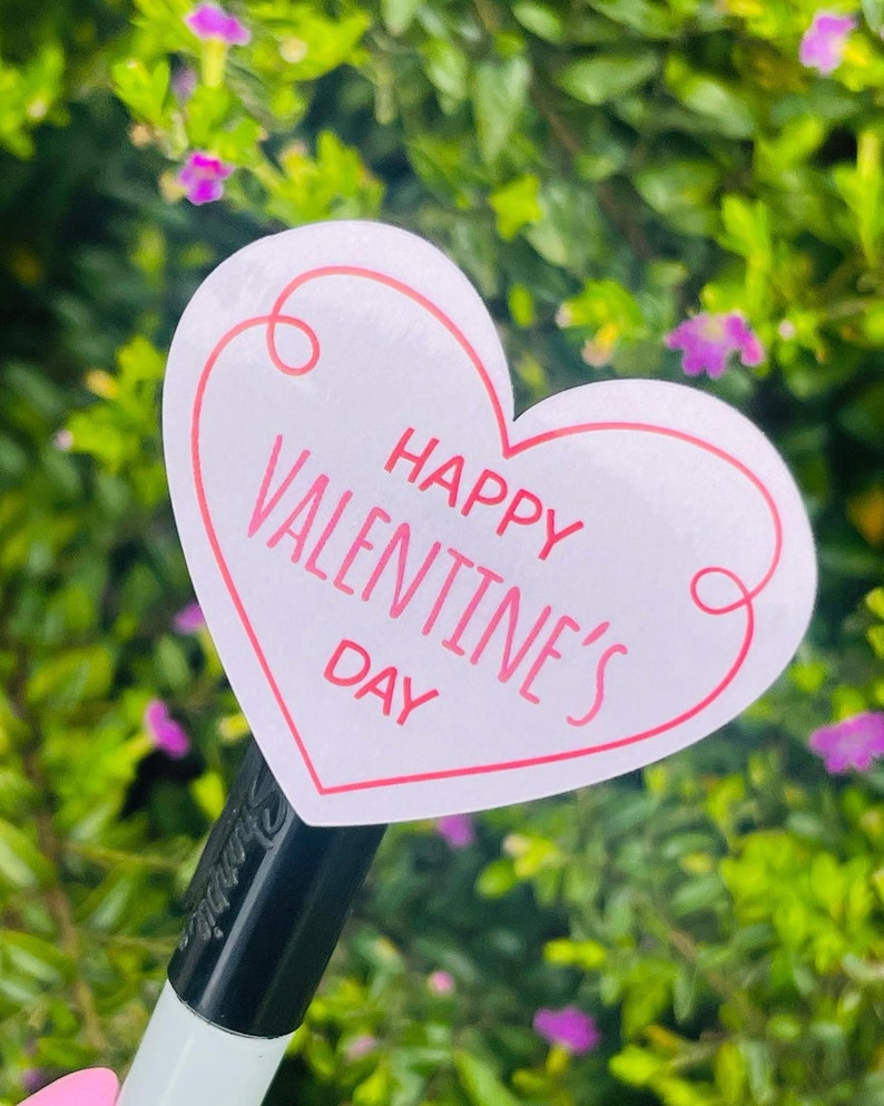 Heart Shape Happy Valentine's Day Stickers | 2x2 Labels - Etsy