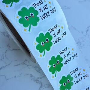 St. Patrick's Clover Labels, Lucky Stickers, Clover Stickers, Cute ...