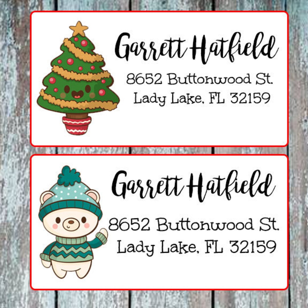 Cute Christmas Address Labels, Address Labels, Polar Bear Labels, Cute ...