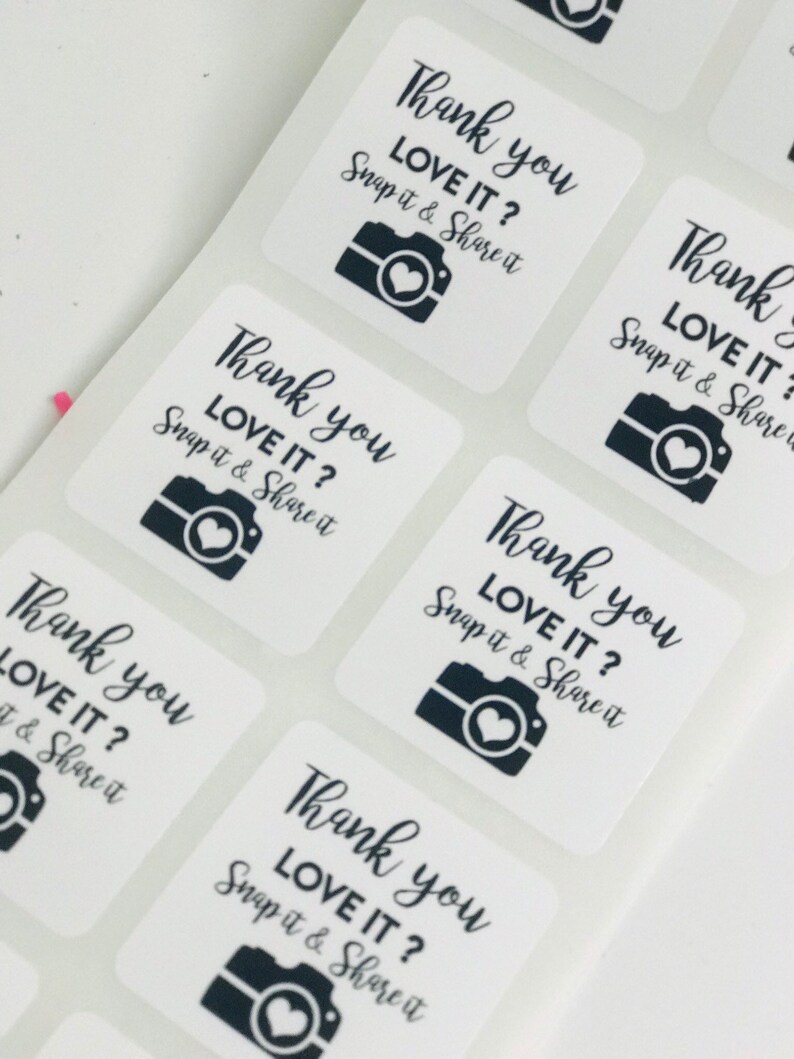 Social Media Love Stickers, Branding Labels (B&W) - Etsy