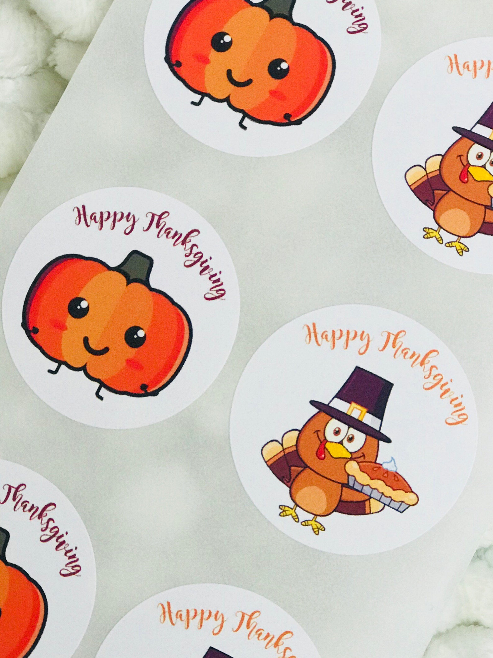 Thanksgiving Stickers-thanksgiving Labels Happy Thanksgiving - Etsy