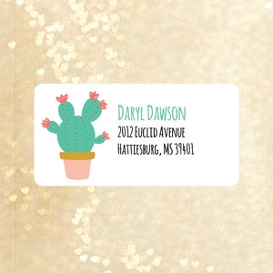 Cute Cactus Return Address Labels Address Labels Address Stickers ...