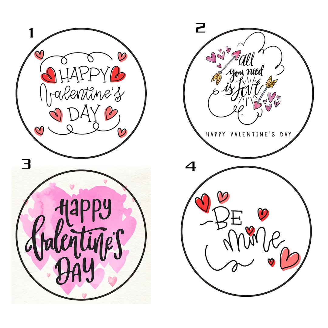 Happy Valentines Day Sticker, Valentines Day Labels, Cute Valentine Day ...
