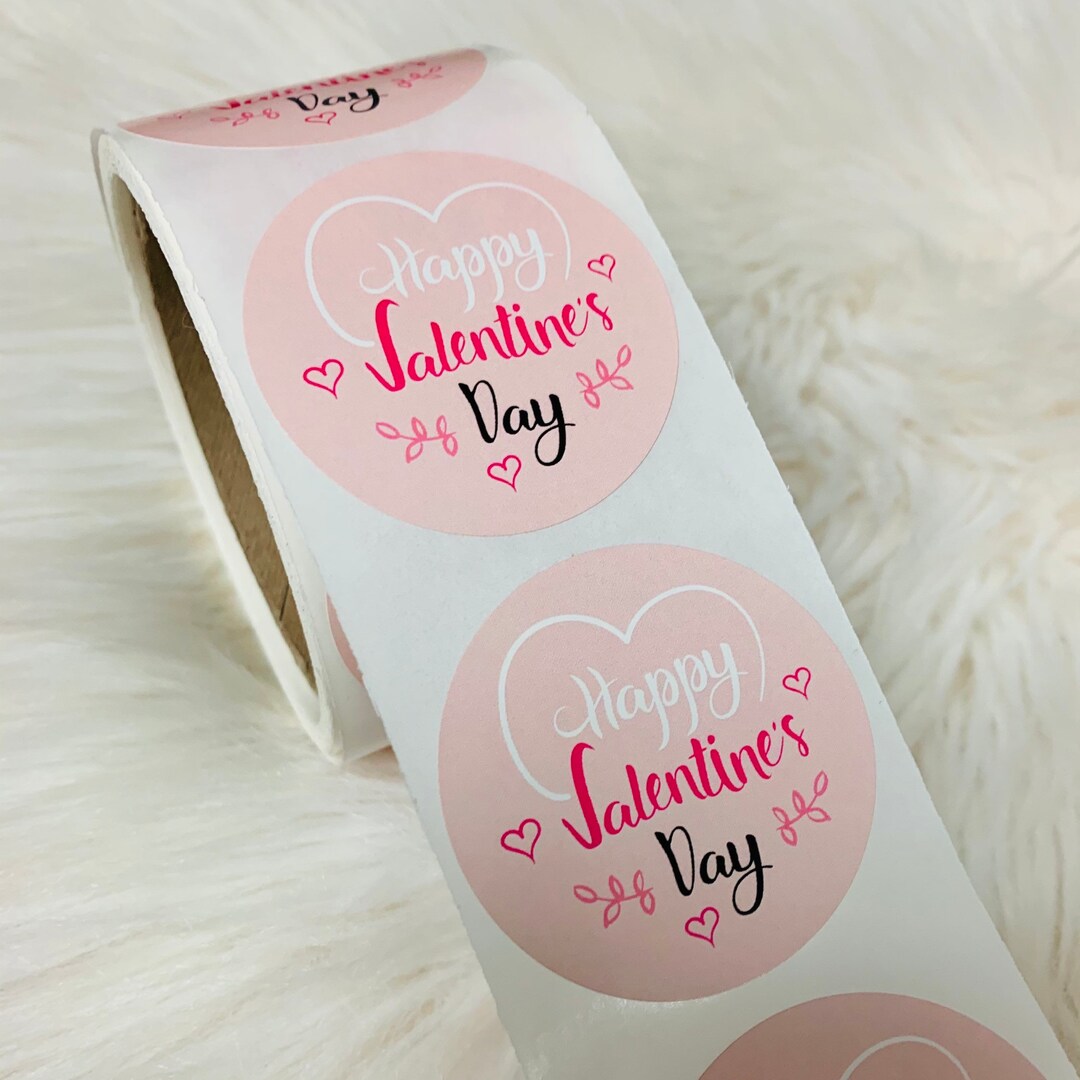 Valentines Stickers, Valentine's Labels-cute Valentine's Stickers Pink ...