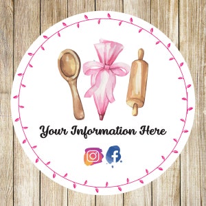 Custom Bakery Logo Stickers, Circle Labels - Etsy