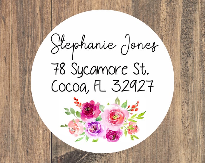 Flowers Address Labels/custom Return Address Labels/envelope Labels ...