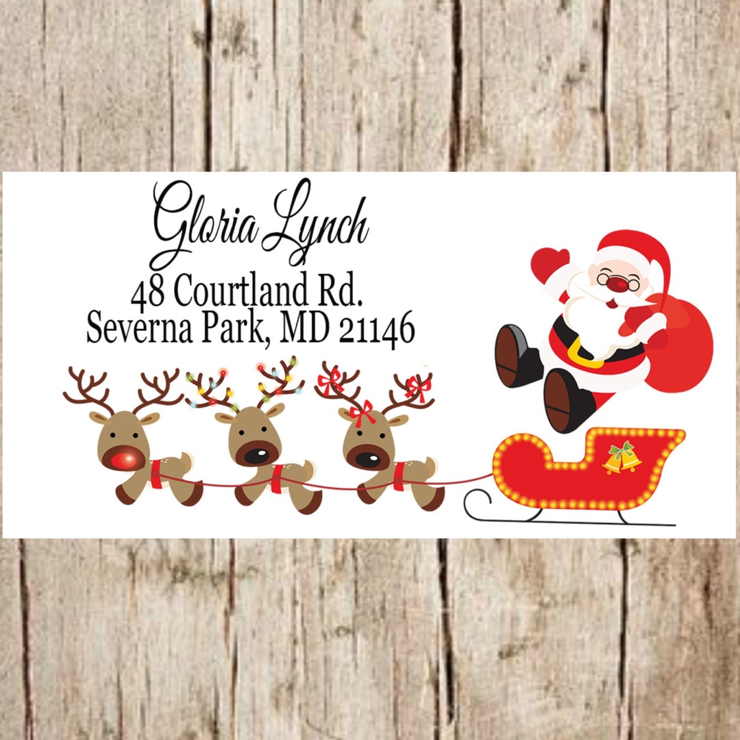 Christmas Address Labels, Santa Address Labels, Holiday Return Address ...