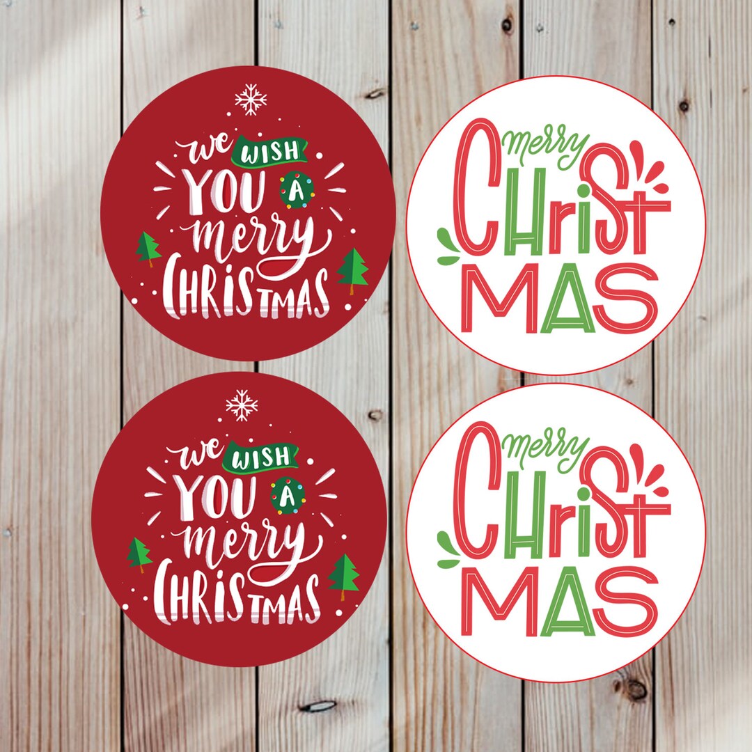 Christmas Labels, 24 Christmas Stickers, Cute Labels, Cute Christmas ...