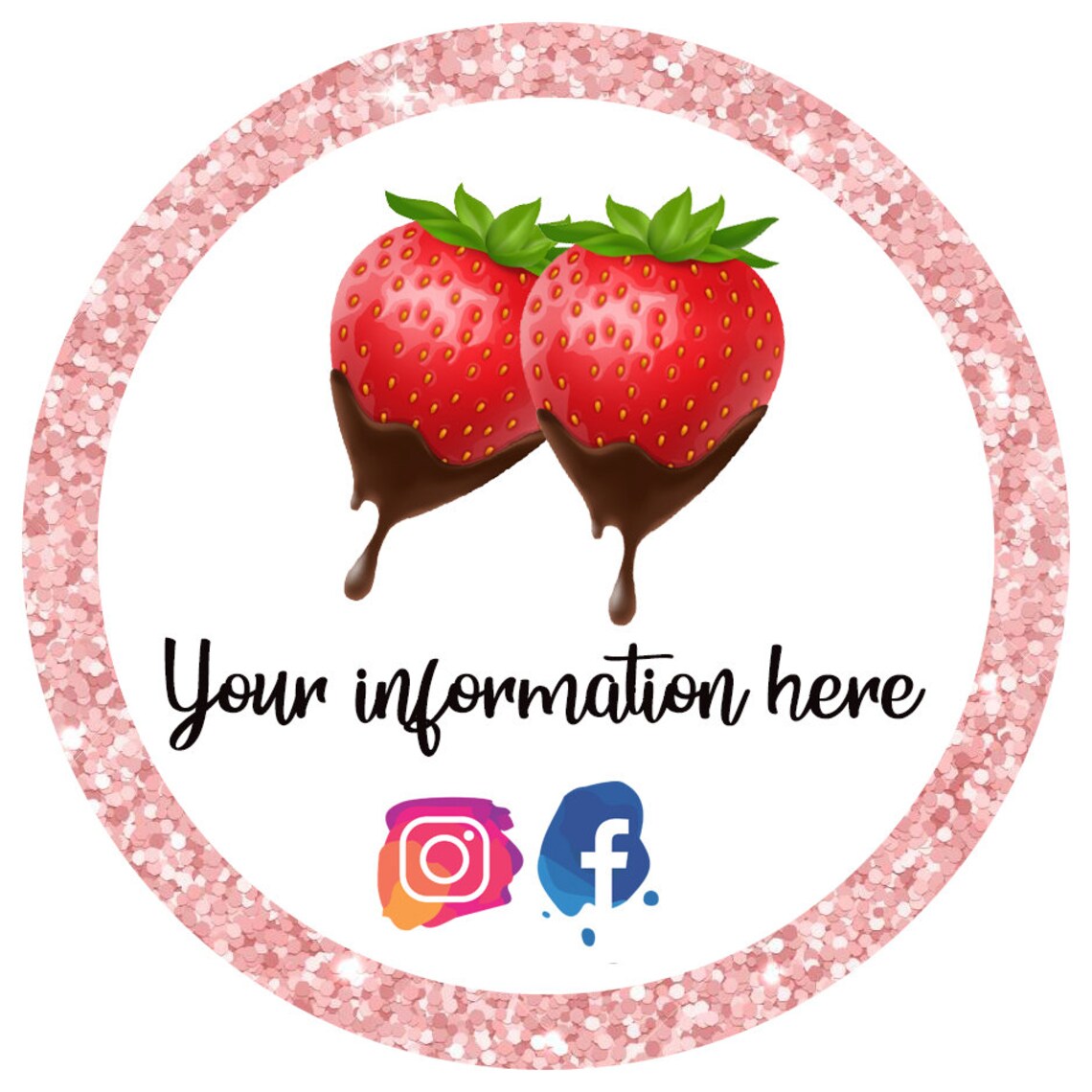Custom Circle Labels, Strawberry Dipped Stickers, Logo Stickers - Etsy