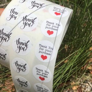 Cute Thank You Stickers, Thank You for Your Purchase, Thank You Labels ...