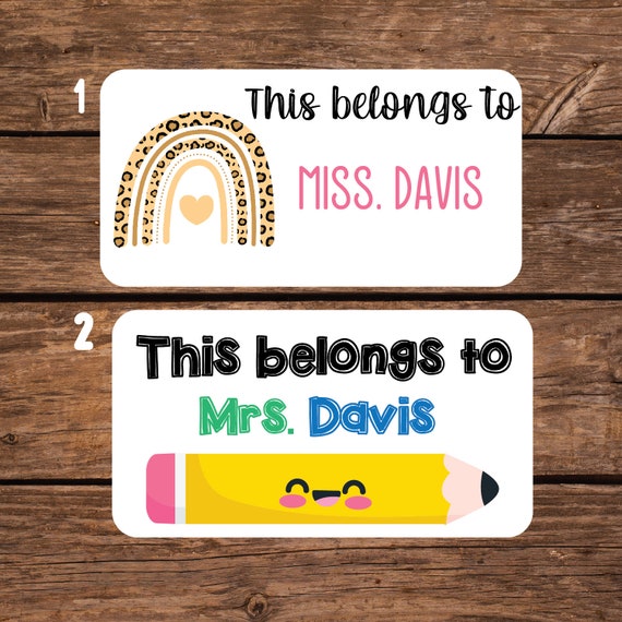 Teacher Book Labels This Belongs to Labels Custom Teacher | Etsy