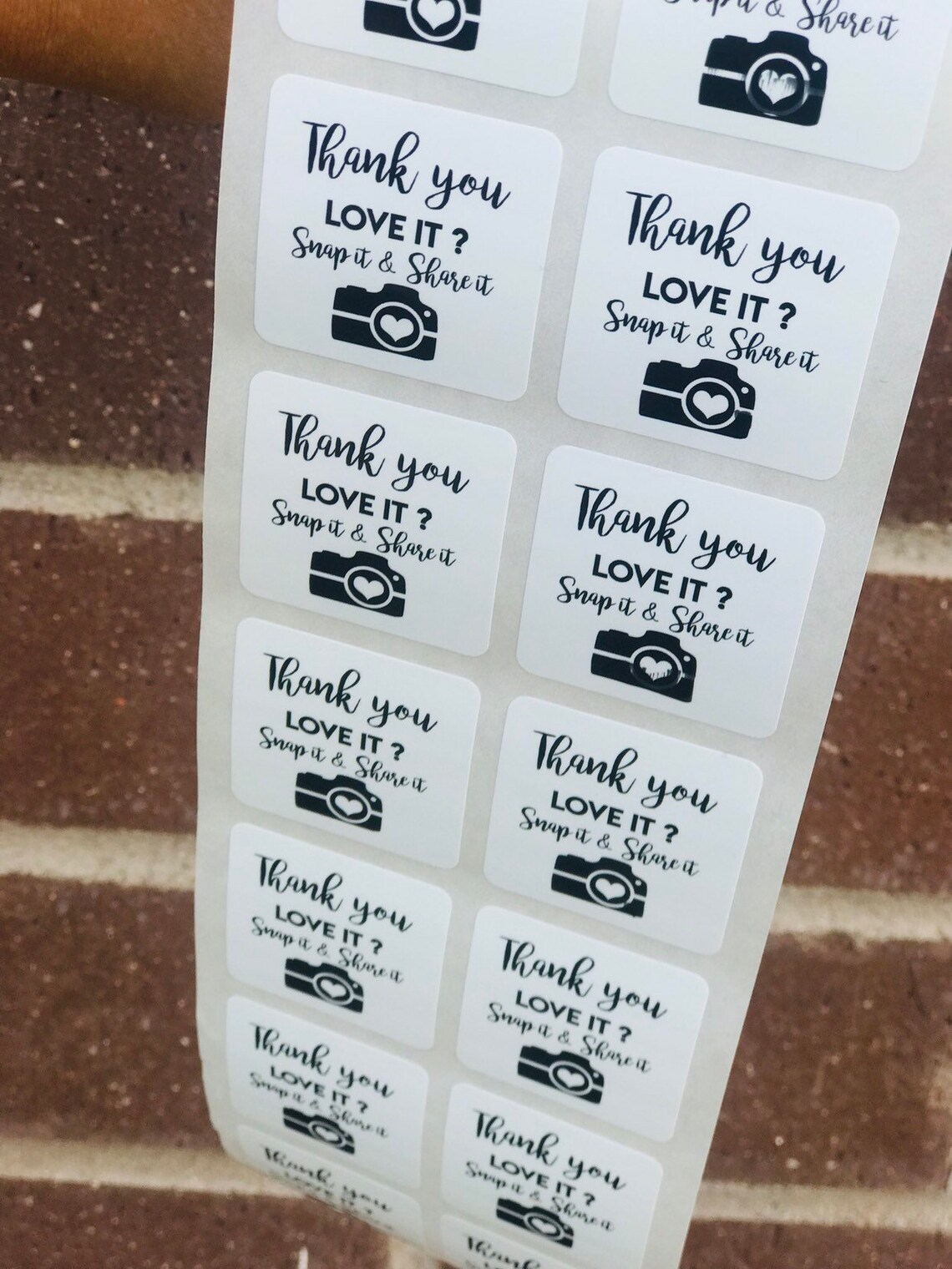 Social Media Love Stickers, Branding Labels (B&W) - Etsy
