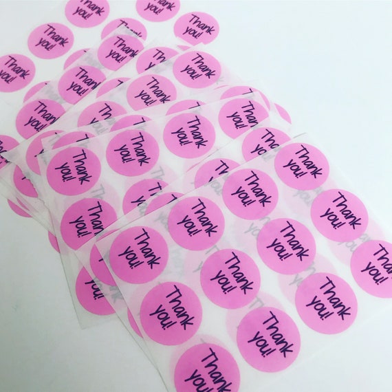 Thank you stickers 1 thank you stickers Tiny Pink | Etsy