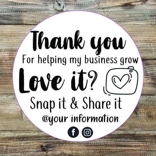Social Media Labels Snap It and Shared It Small Business | Etsy