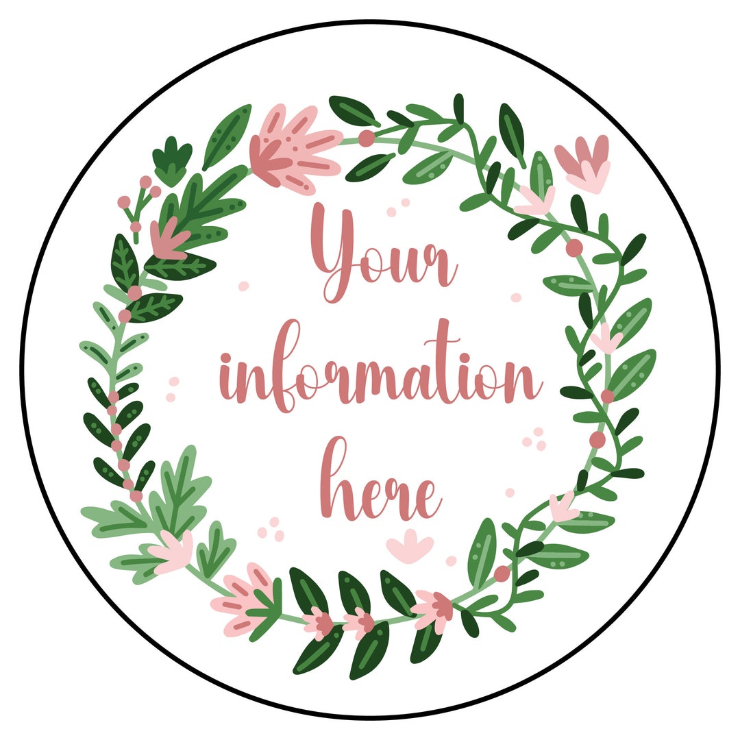 Circle Custom Wreath Labels, Custom Labels, Custom Business Labels ...