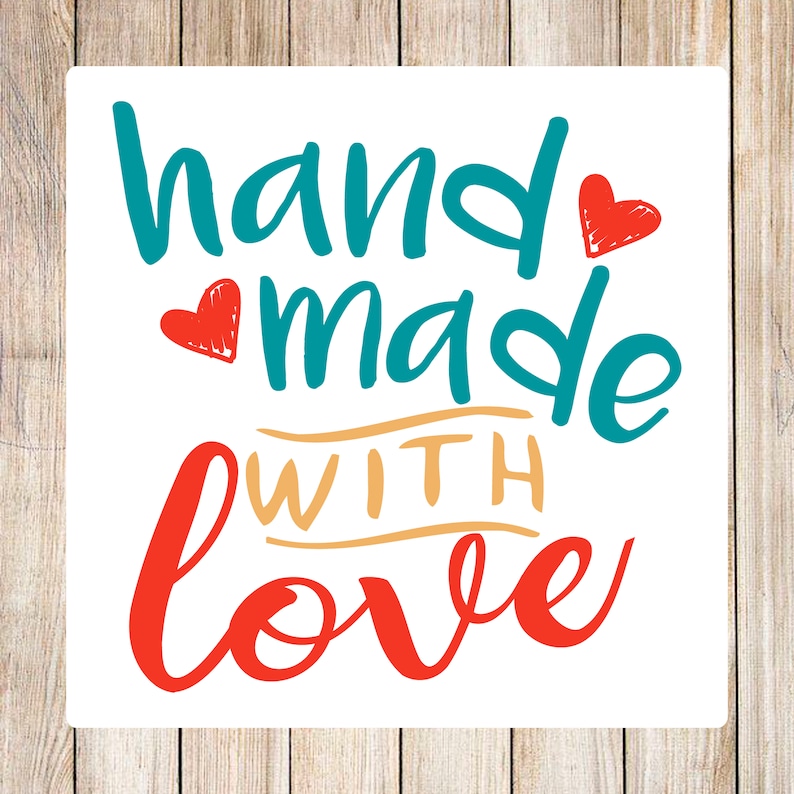 Hand Made With Love Labels Hand Made With Love Stickers Hand | Etsy