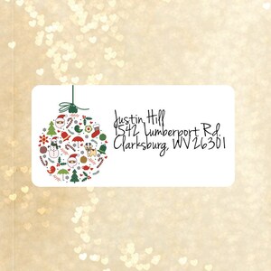 Christmas Return Address Labels,custom Label,custom Christmas Return ...
