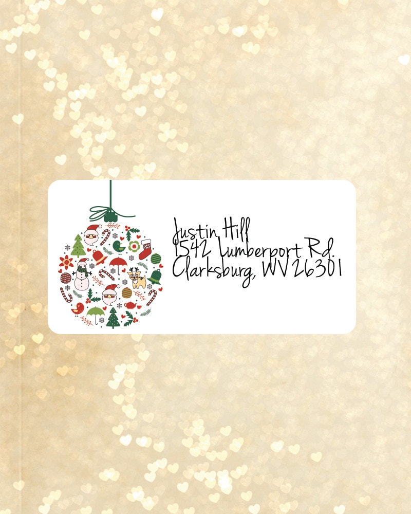 Christmas Return Address Labelscustom Labelcustom Christmas - Etsy