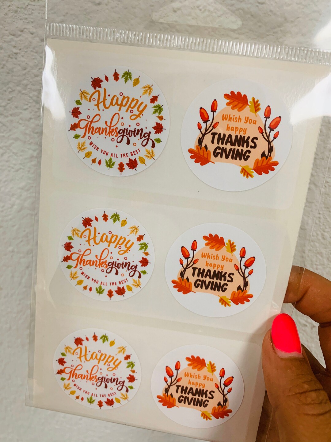 Thanksgiving Labels, 24 Labels per Pack, Thanksgiving Stickers, Holiday ...