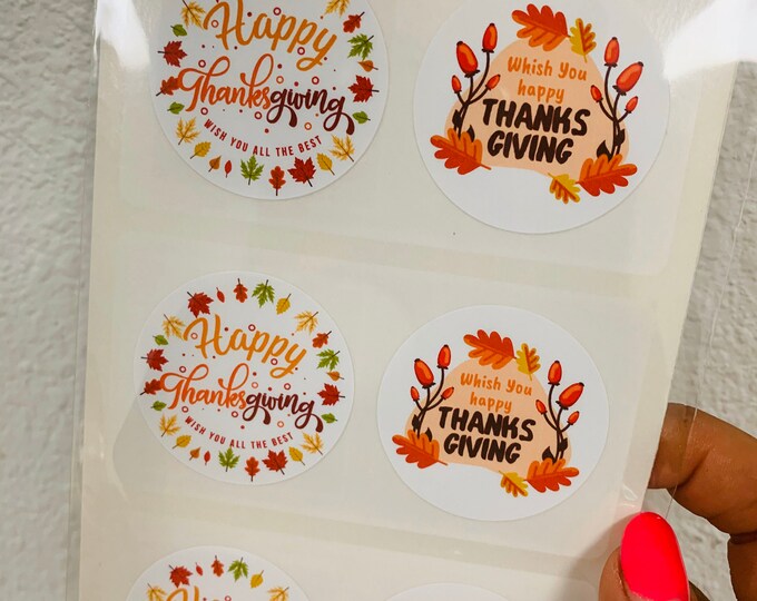 Thanksgiving Labels 24 Labels per Pack Thanksgiving - Etsy