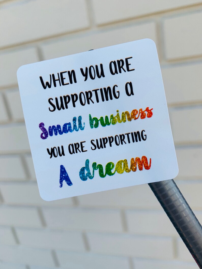 Support Small Business Labels, Rainbow Text, Square Stickers - Etsy