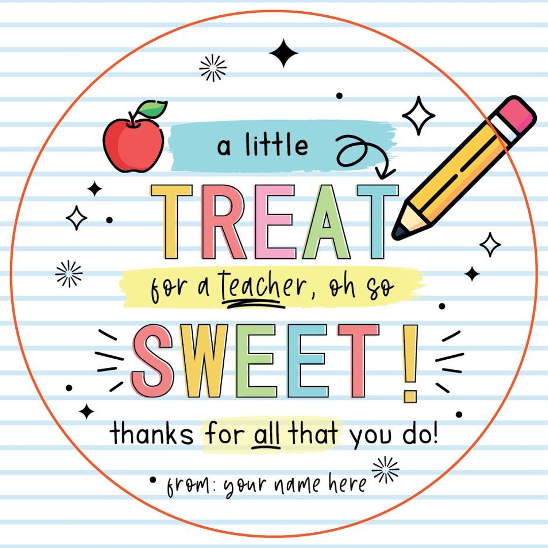Teacher Appreciation Stickers – Customizable Gift Labels - Etsy