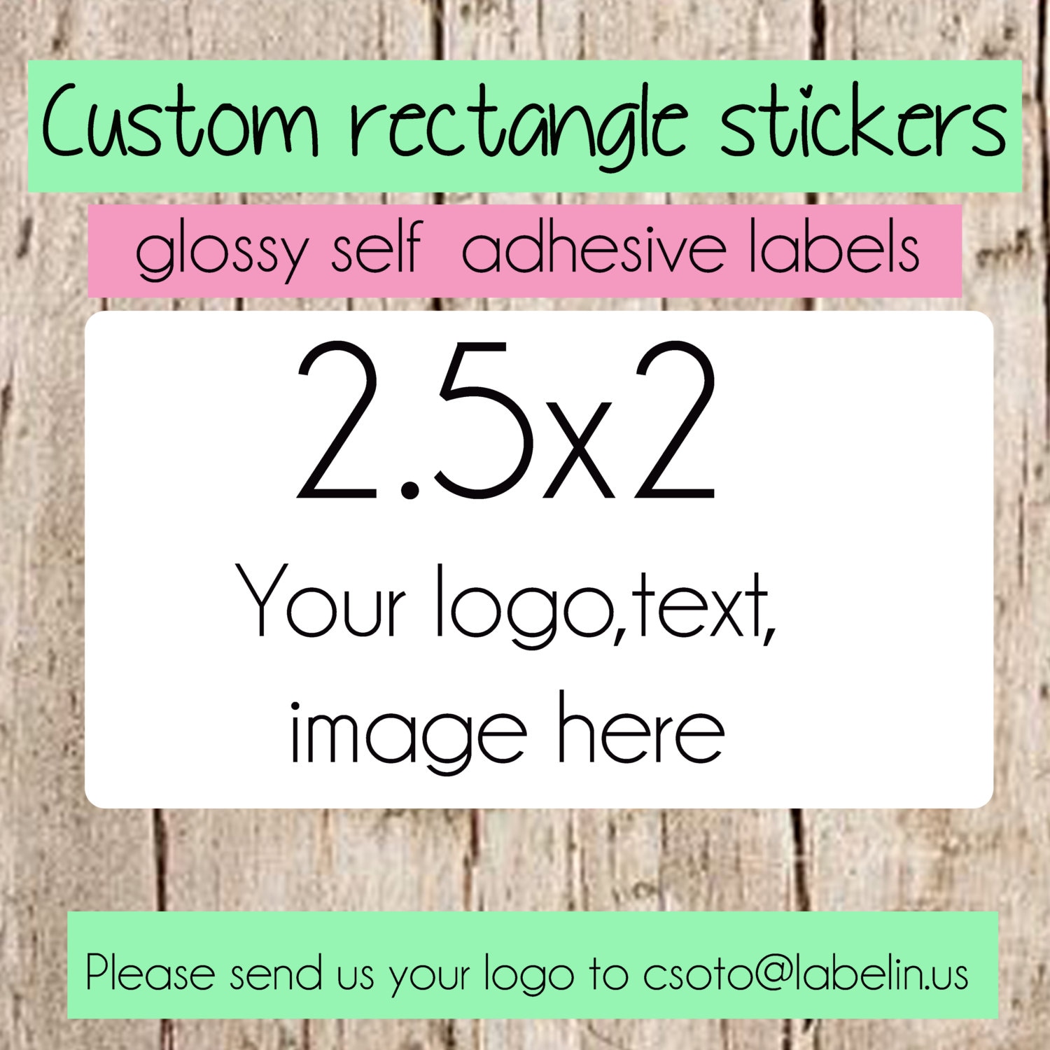 Custom Stickers Rectangle Self Adhesive Labels 2.5x2 - Etsy